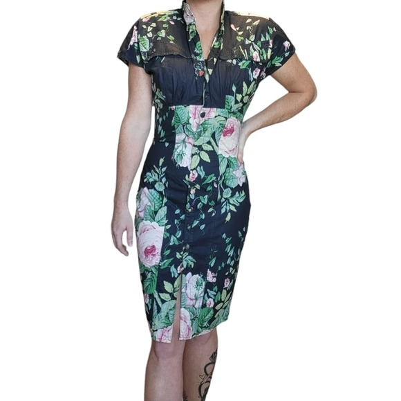 Vintage | Dresses | Vintage Foxy Lady 97s Button Down Pinup Girl Retro ...